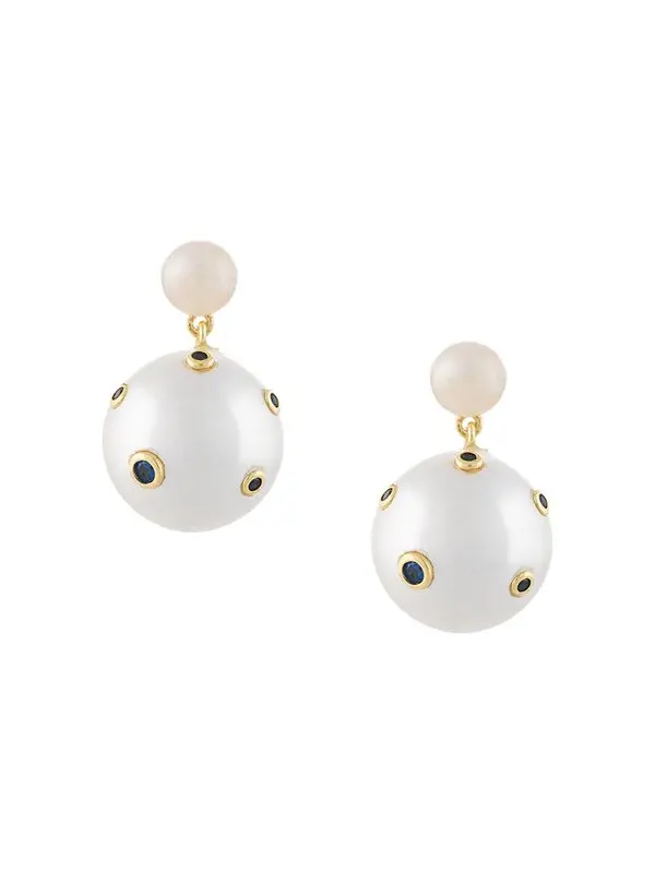 ESHVI Embellished Pearl Drop Earrings