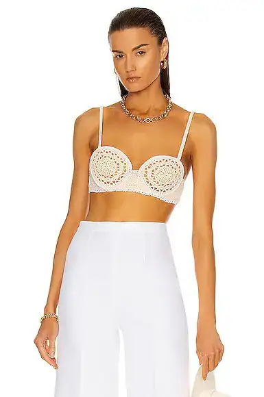 Magda Butrym Crochet Bra Top In Cream - 35% Off | Editorialist