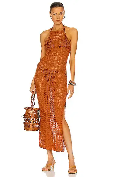 Buy Cult Gaia Demi Knit Dress In Rust - Spice At 29% Off