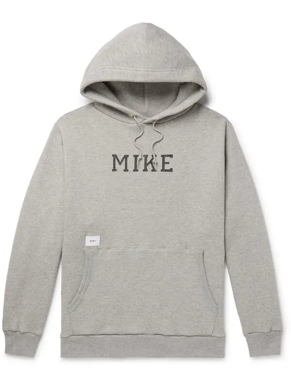 Buy WTAPS Academy Printed Mélange Fleece-back Cotton-jersey Hoodie