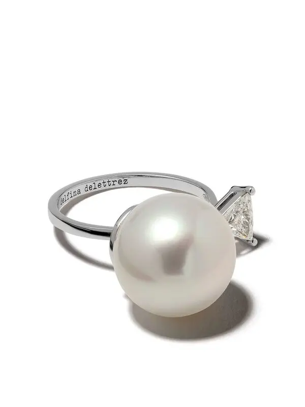 Delfina Delettrez 18kt White Pearl And Diamond Ring - Silver