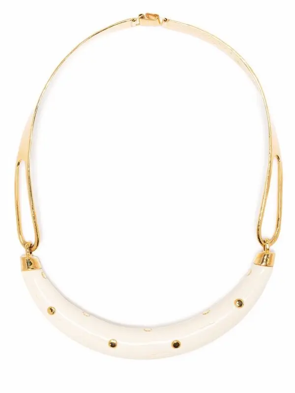 AURÉLIE BIDERMANN Studded Caftan Moon Necklace - Gold
