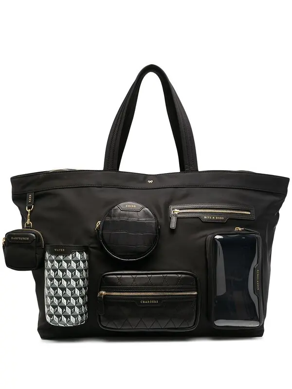 Anya Hindmarch Large Multi-Pocket Tote Bag - Black | Editorialist