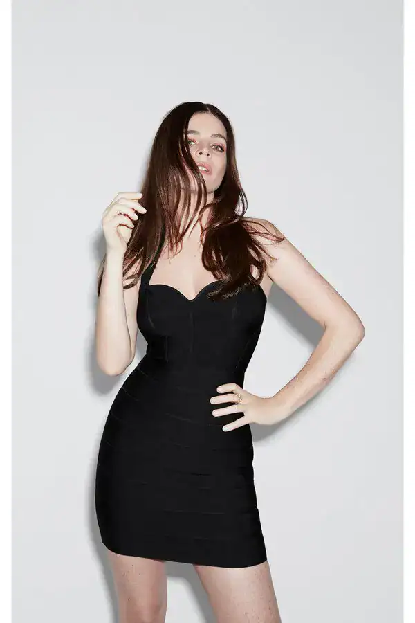 Herve Leger Hl X Jrr Sweetheart Corset Mini Dress In Black - 40% Off |  Editorialist