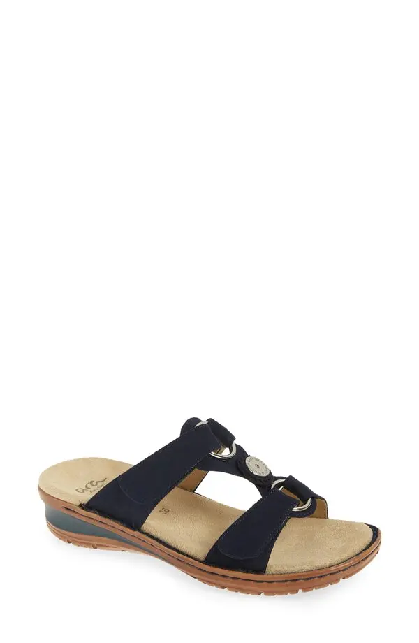 Ara Hamilton Slide Sandal - Blue | Editorialist