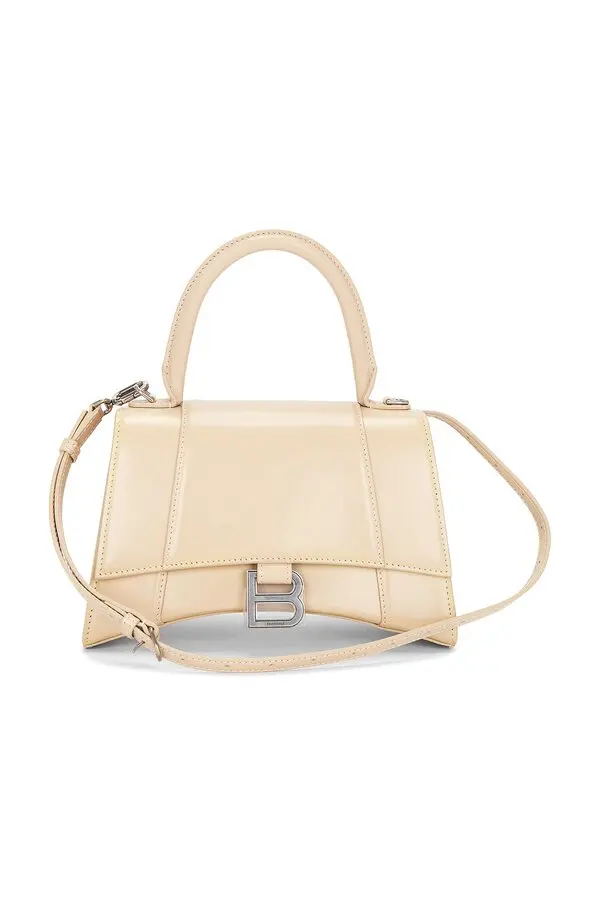 Balenciaga Small Hourglass Top Handle Bag - Light Beige