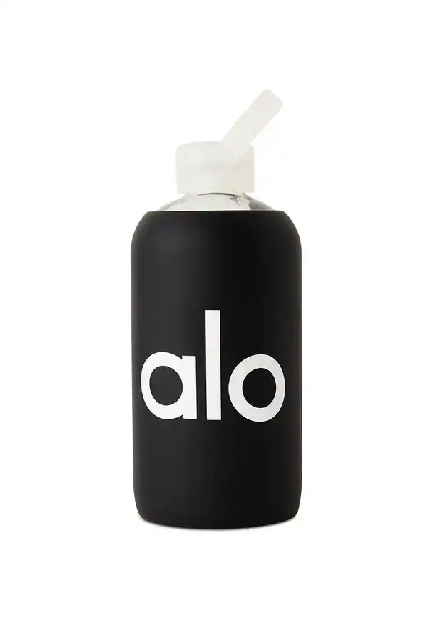 Alo Yoga Glass Water Bottle 1l - Black | Editorialist