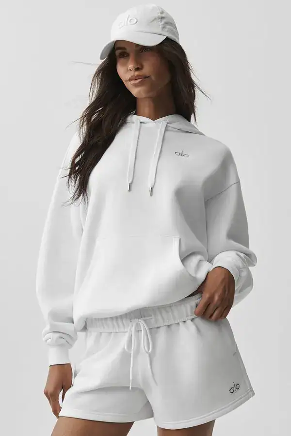 Alo Yoga Accolade Hoodie - White - 30% Off | Editorialist