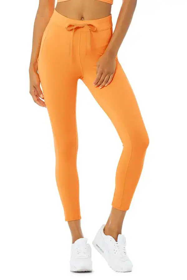 Alo Yoga 7/8 High-Waist Checkpoint Legging In Neon Apricot 31