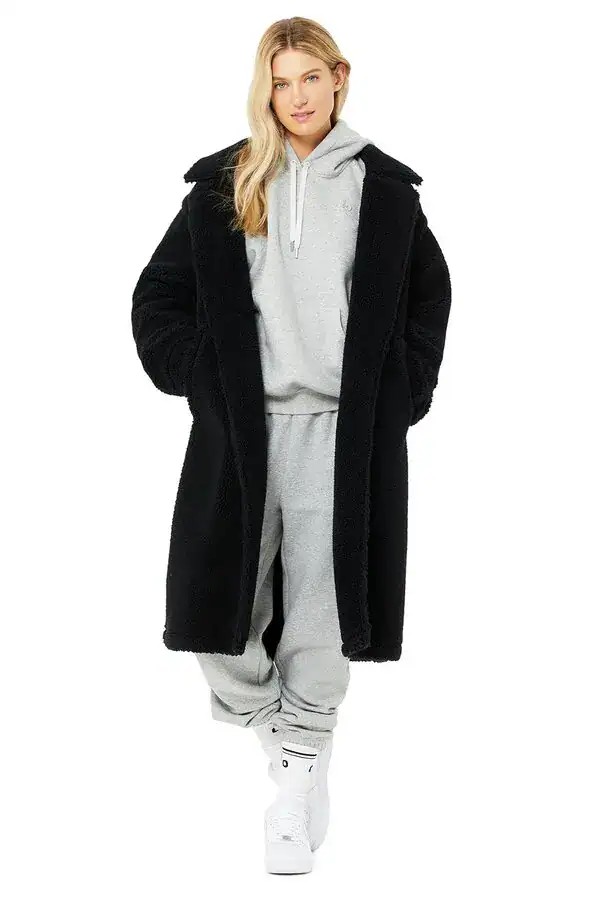 Alo Yoga® Sherpa Trench Jacket - Black | Editorialist