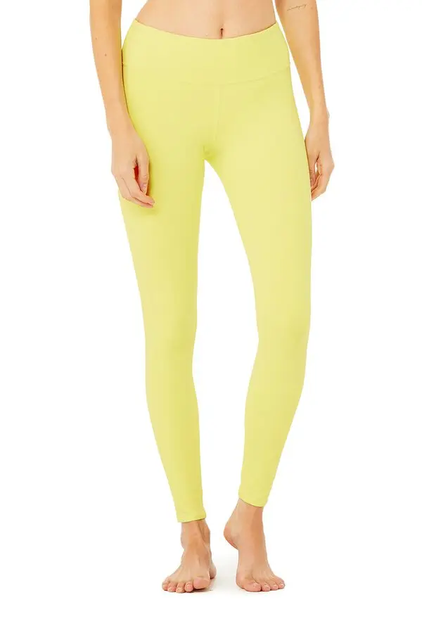 Alo Yoga Airbrush Legging In Neon Shock Yellow 41% Off