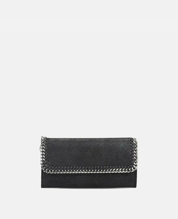 Stella McCartney Falabella Flap Continental Wallet - Black