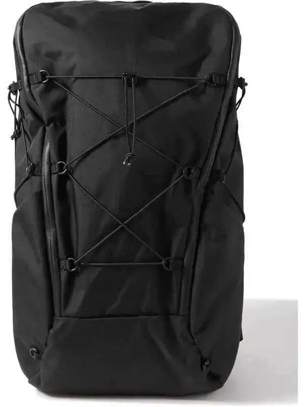 And Wander Heather Coated-Shell Backpack - Black | Editorialist