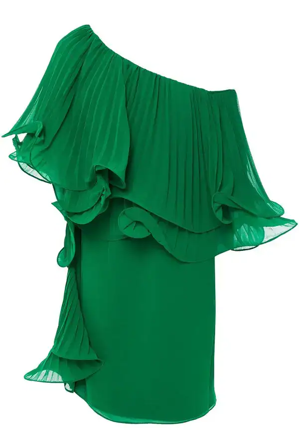 pleated georgette ruffle mini dress Navy Pleated Long Sleeve Wrap Ruffle Mini Dress Navy / 12