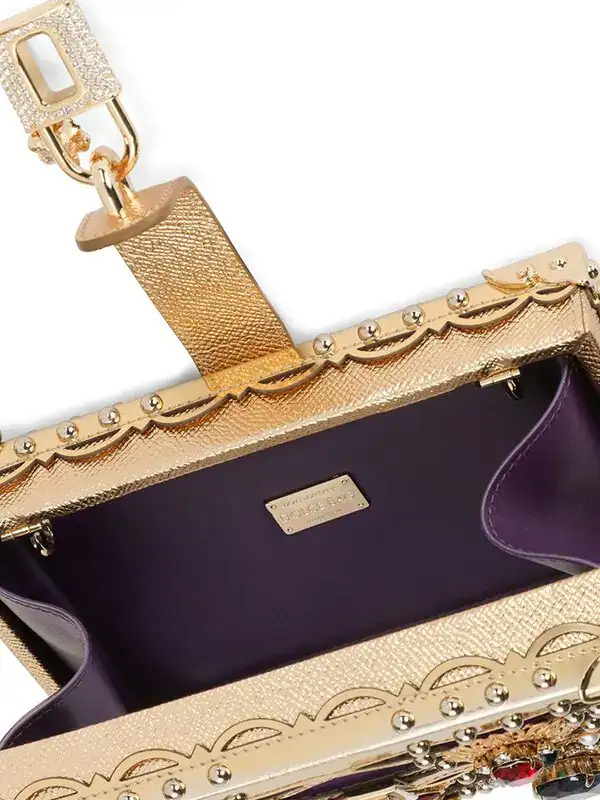 Dolce & Gabbana Bejewelled Top Handle Bag - Gold | Editorialist