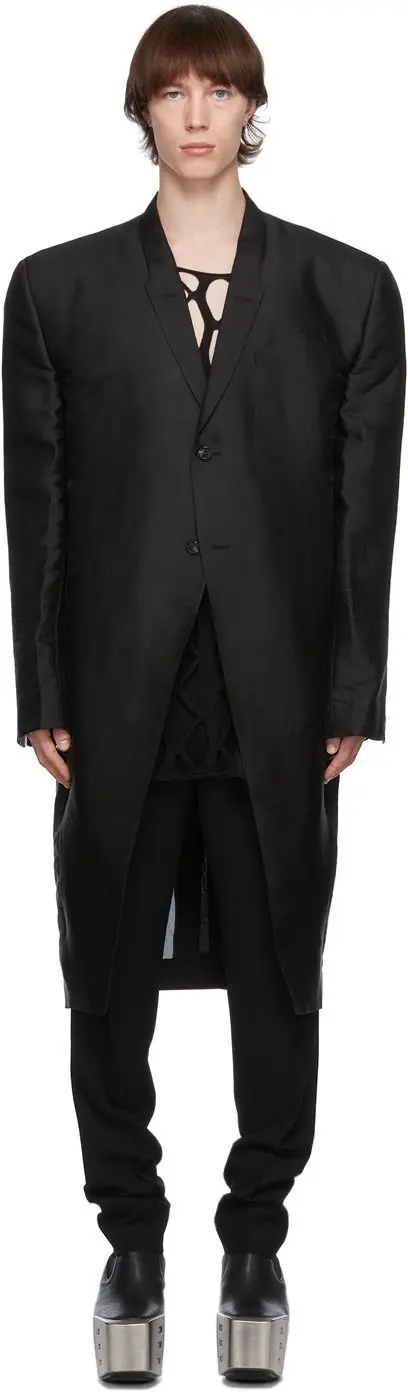 Rick Owens Black Jumbo Tatlin Coat In 09 Black - 30% Off  