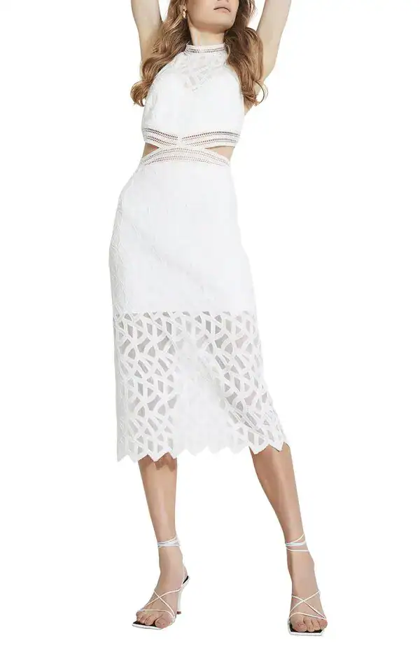 Bardot Isla Cutout Sheath Dress - Ivory | Editorialist