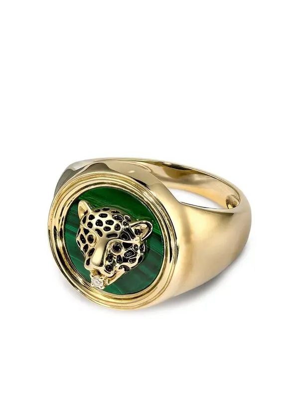 Yvonne Léon 9kt Yellow Leopard Signet Ring