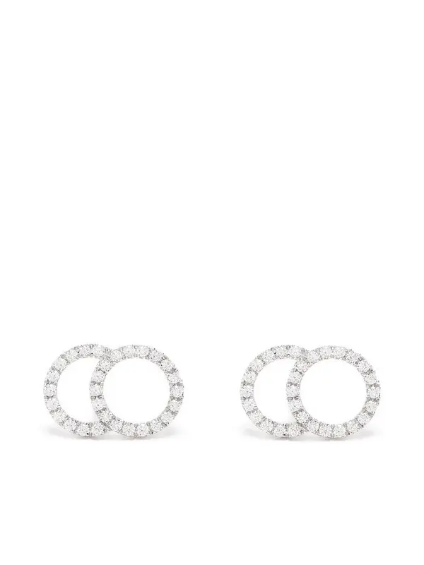 COURBET 18kt Recycled White Gold Celeste Large Pavé Laboratory-grown Diamond Stud Earrings - Silver