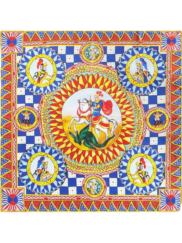 Dolce & Gabbana Carretto-print Twill Scarf - Blue