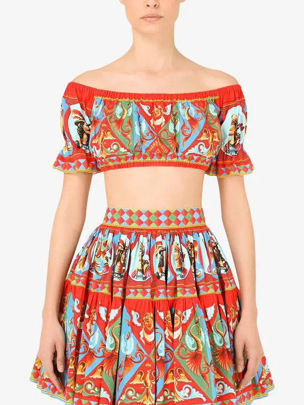 Dolce & Gabbana Carretto-print Crop Top