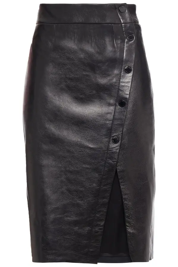 Sandro Leather Pencil Skirt In Black 56% Off Editorialist
