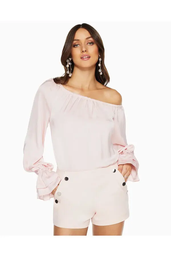 Ramy Brook Murphy Off-The-Shoulder Top In Pink 50% Off