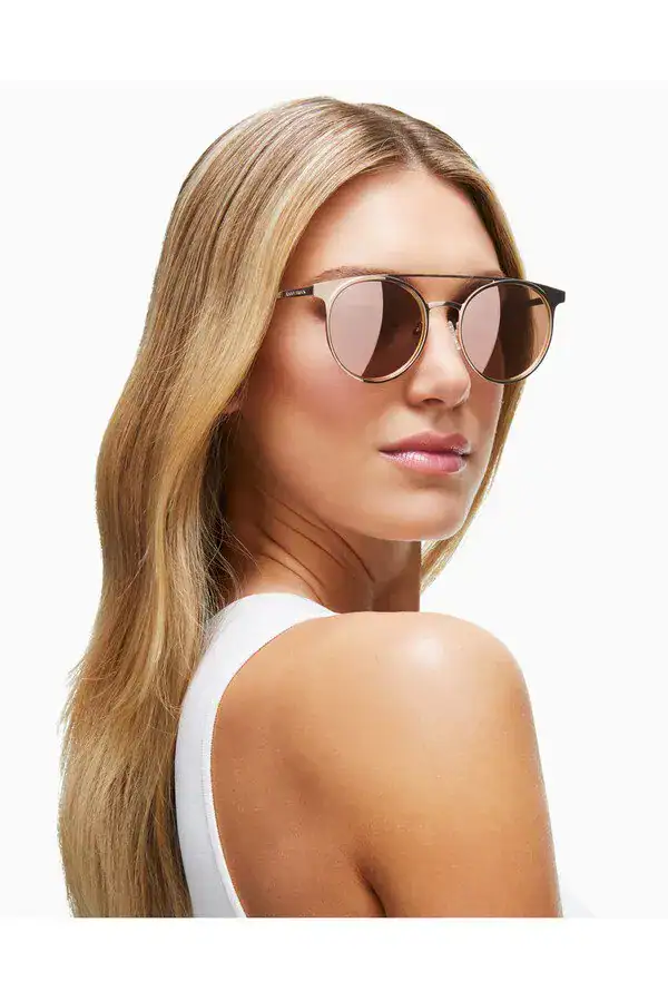 Ramy Brook Malibu Round Sunglasses - Gold | Editorialist display picture 1
