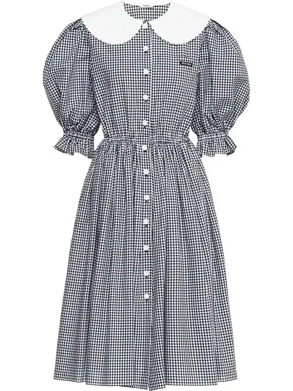 Miu Miu Gingham Check Dress - Black | Editorialist