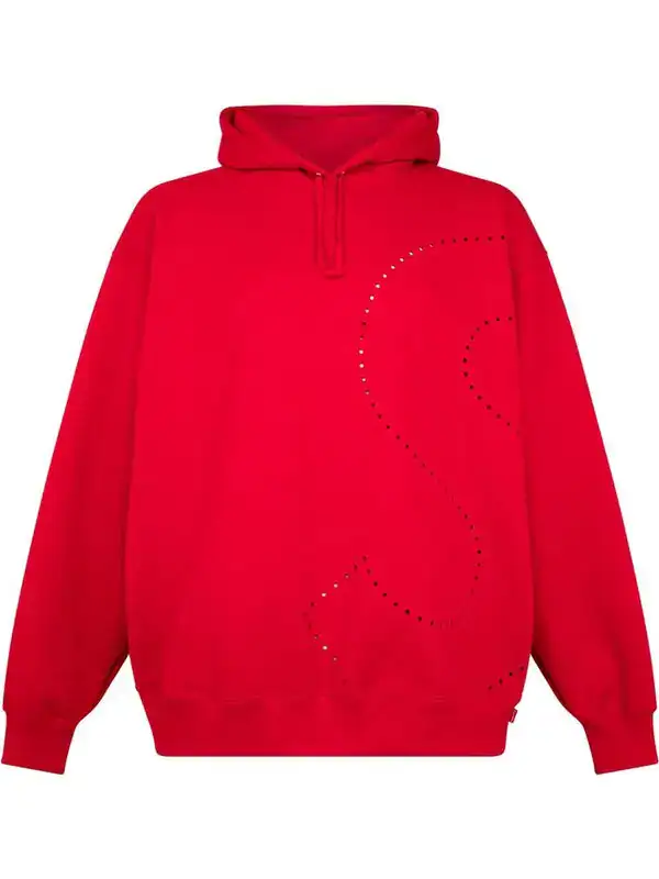 トップス Supreme Laser Cut S Logo Hooded size:L Supreme Laser Cut S Logo Hooded Sweatshirt Red Men's Size Large