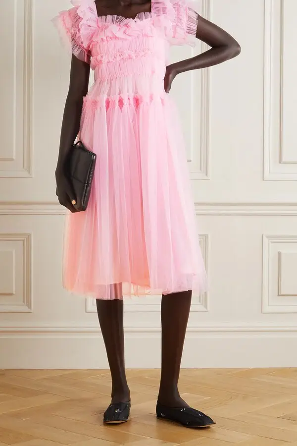 molly goddard pink tulle dress The pink Odell dress. Now available online  #MollyGoddard