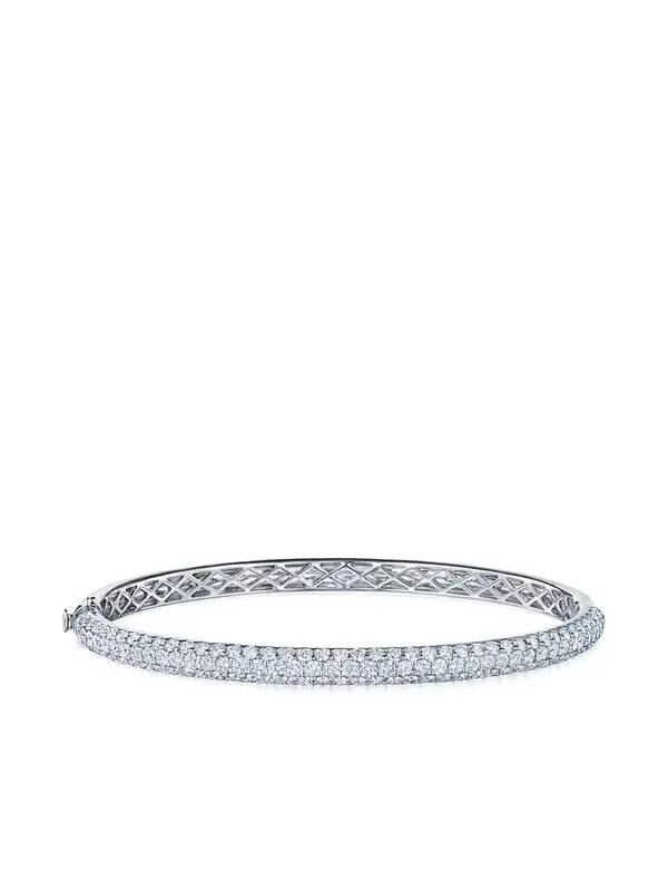 Kwiat 18kt White Gold Diamond Moonlight Three-row Medium Bangle - Silver