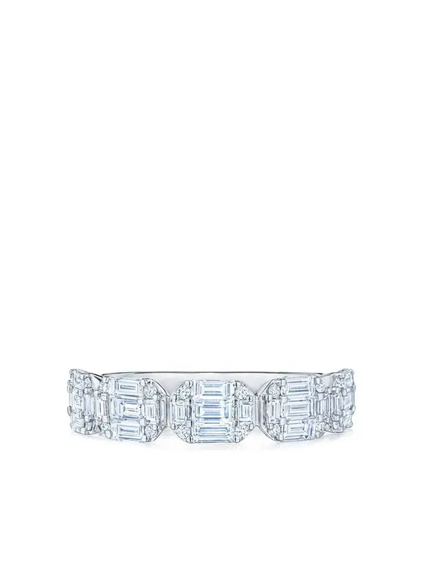 Kwiat 18kt White Gold Diamond Sunburst Partway Band Ring