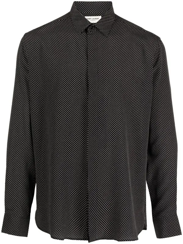 Saint Laurent Yves Collar Dot-print Shirt