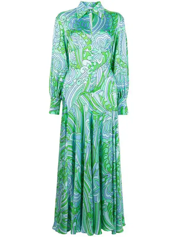 alice mccall green dress Mexicola Maxi - Multicolour Puff sleeved mini dress