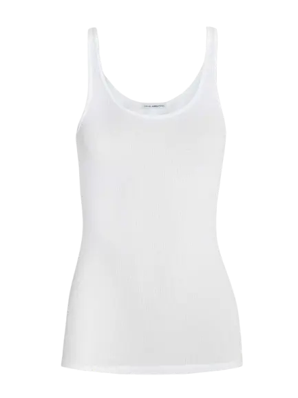 JAMES PERSE Daily Ribbed Stretch-cotton Tank - White
