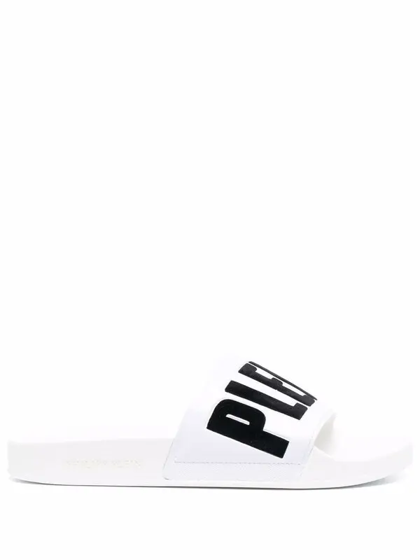 Philipp Plein Logo-print Slides - White