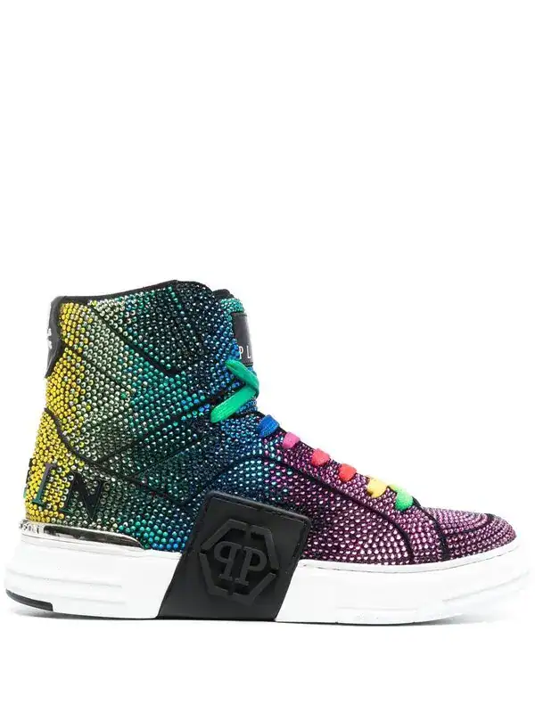 Philipp Plein Money Kicks Crystal-Embellished Sneakers In Black
