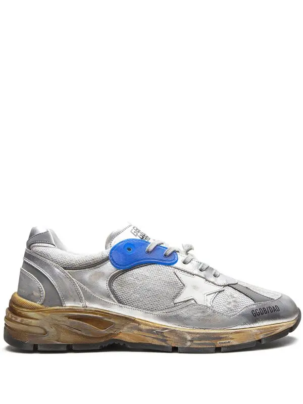 Golden Goose Running Dad Net Sneakers - Silver
