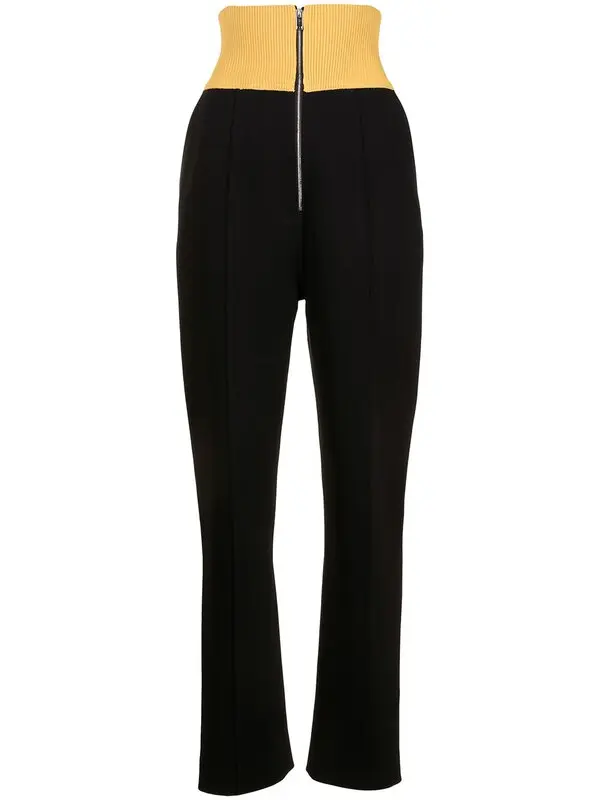 Peter Do High-Waisted Straight-Leg Trousers - Black | Editorialist display picture 1