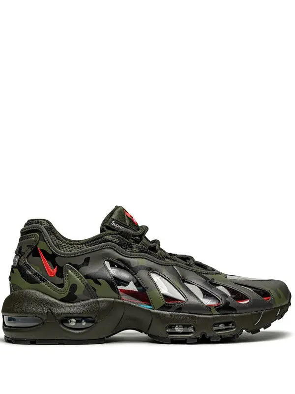 Nike X Supreme Air Max 96 Camo Sneakers - Green