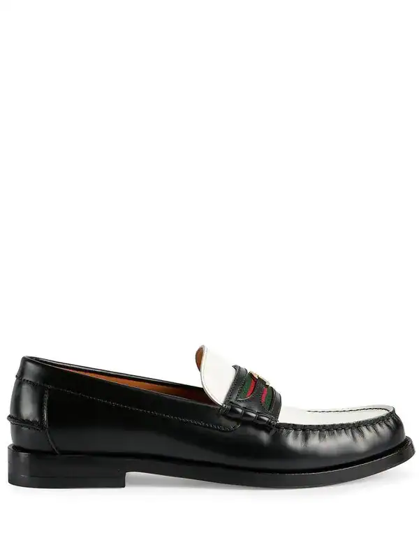Gucci Interlocking G Two-Tone Loafers - Black | Editorialist