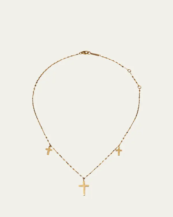 Lana Jewelry Triple Cross 14k Necklace