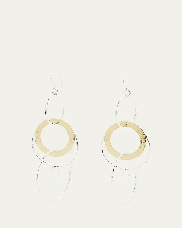 Ippolita Jumbo Hammered Jet Set Earrings - Gold And Silver