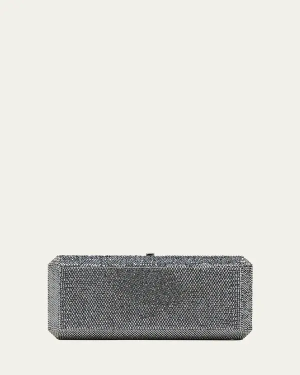 Judith Leiber Slim Rectangle Crystal Clutch - Gray