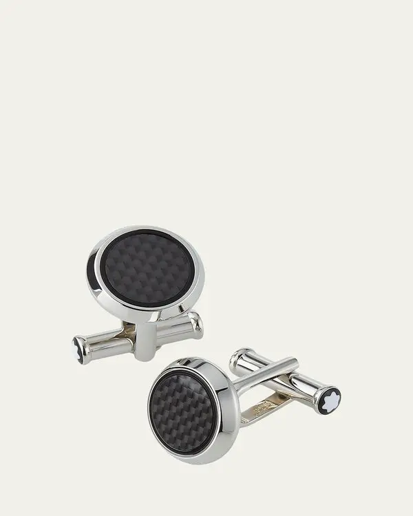 MONTBLANC Round Carbon Fiber Cufflinks - Black