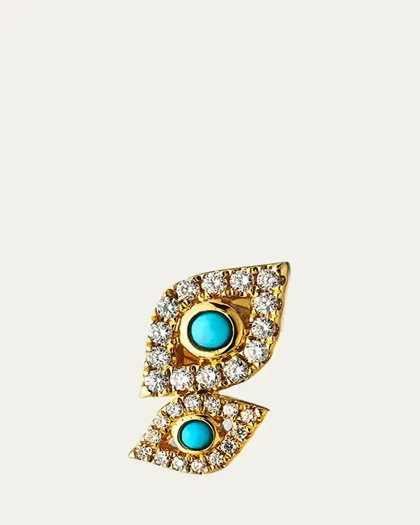 SYDNEY EVAN 14k Diamond Evil Eye Stud Earring