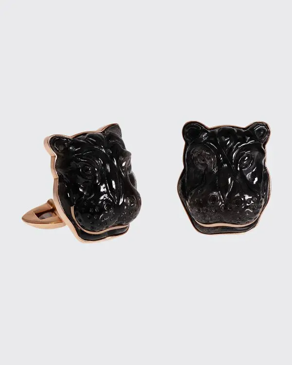 JORGE ADELER Labradorite Hippo 18k Cufflinks