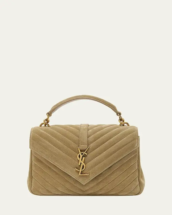 Saint Laurent College Medium Shoulder Bag - Matt Gold