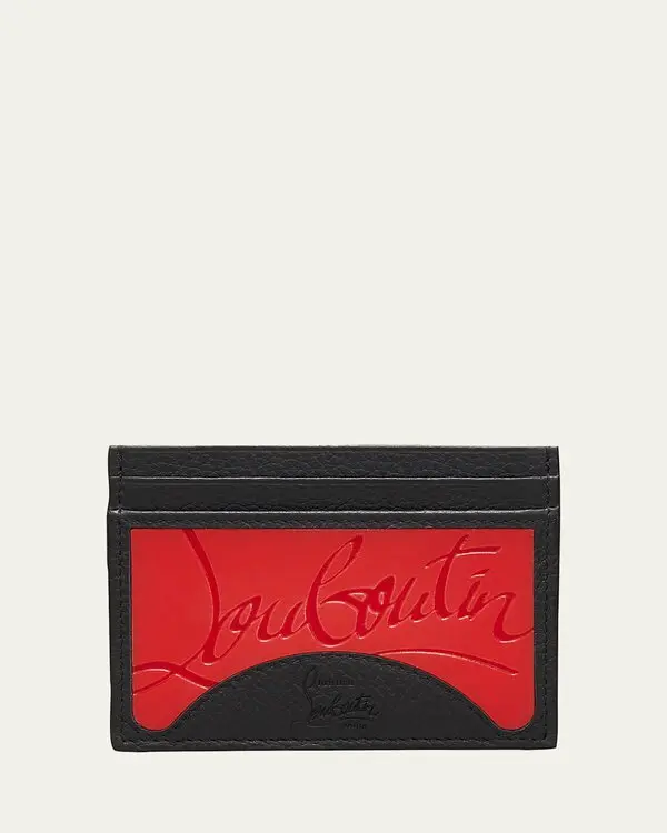 CHRISTIAN LOUBOUTIN Kios Red Sole Empire Card Case - Black